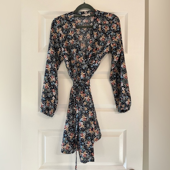 LOFT | Dresses | Loft Floral Wrap Dress With Long Sleeves | Poshmark